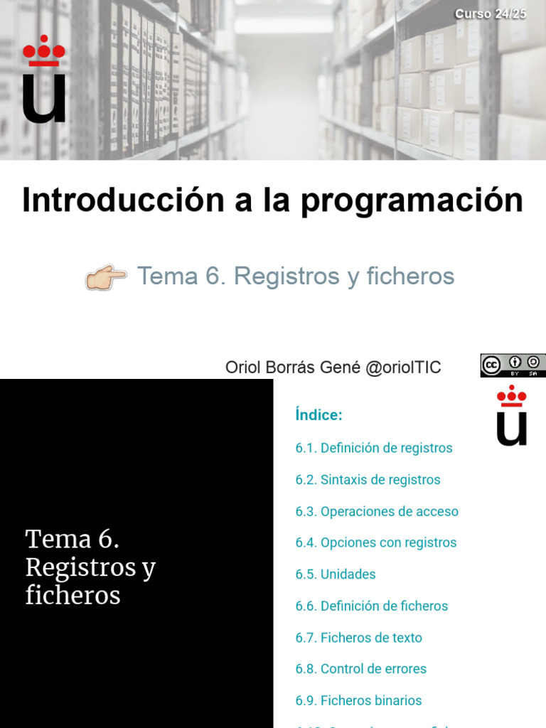 Tema 6. Registros y Ficheros 2024 - 25 Pascal | PDF | Archivo de ...