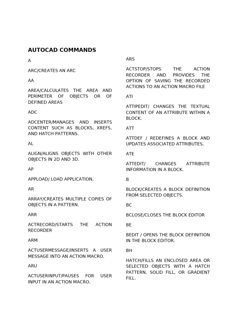 AUTOCAD COMMANDS | PDF | 3 D Computer Graphics | Command Line Interface