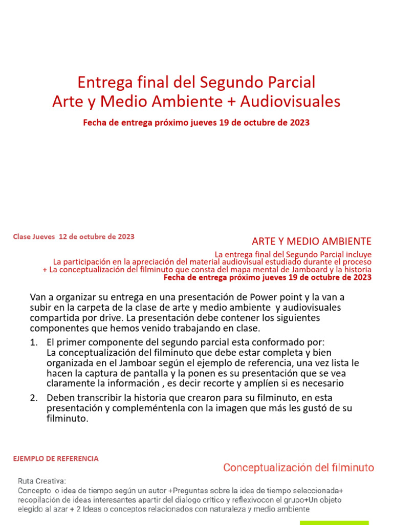 Entrega final del Segundo Parcial Arte y Medio Ambiente y Audiovisuales ...