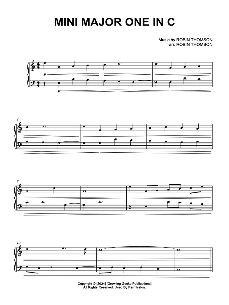01 - Piano - Mini Major One in C - 001 | PDF