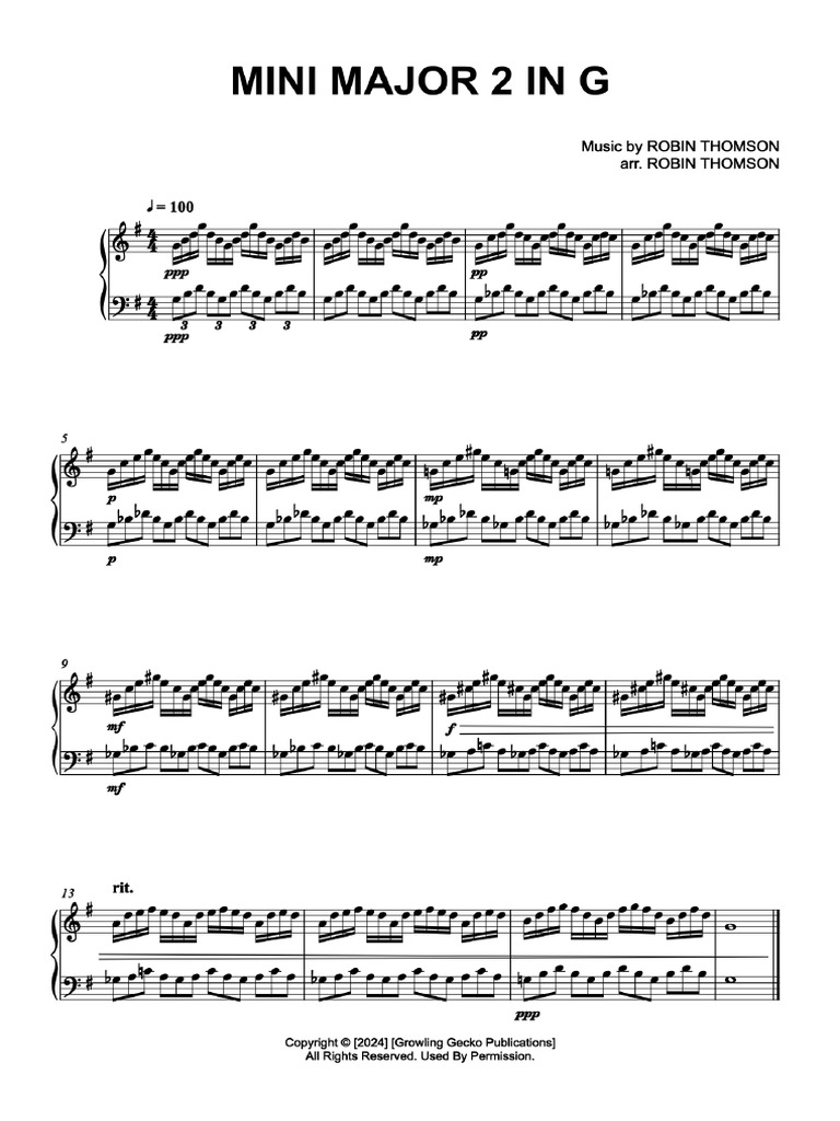 01 - Piano - Mini Major 2 in G - 001 | PDF