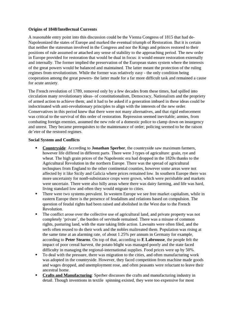 Intellectual Currents of 1848 Origins | PDF | Socialism | Romanticism