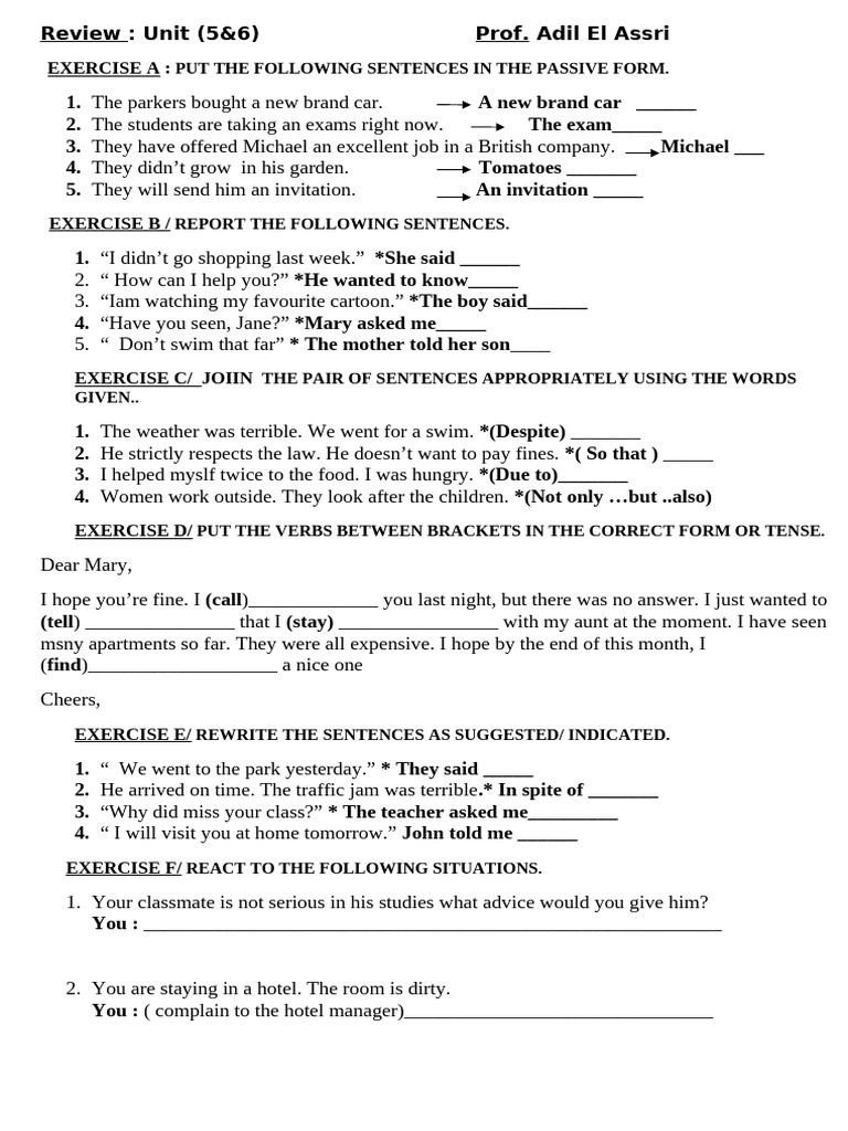 Review unit6&7 | PDF