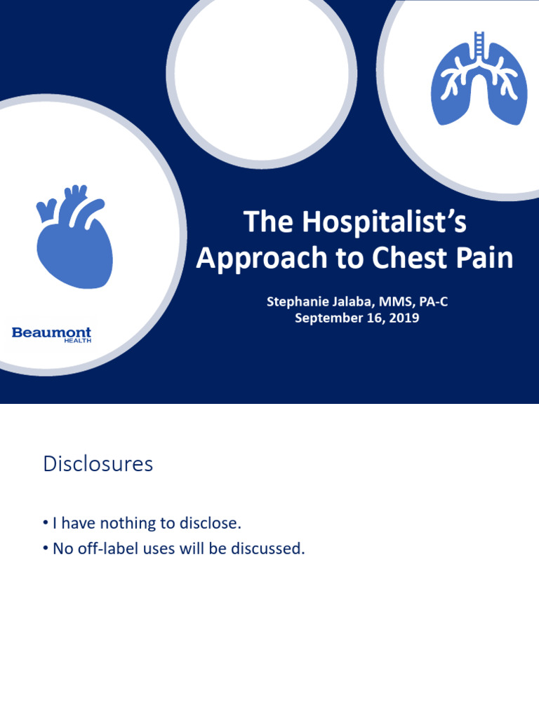 Hospitalist Guide to Chest Pain Evaluation | PDF | Myocardial ...