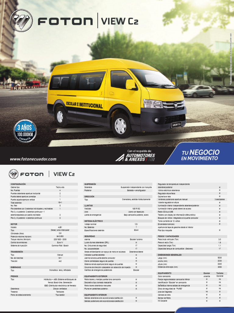 Foton-View-CS2 2018 ES EC Brochure C2e2ec8604 | PDF | Sistema de freno ...
