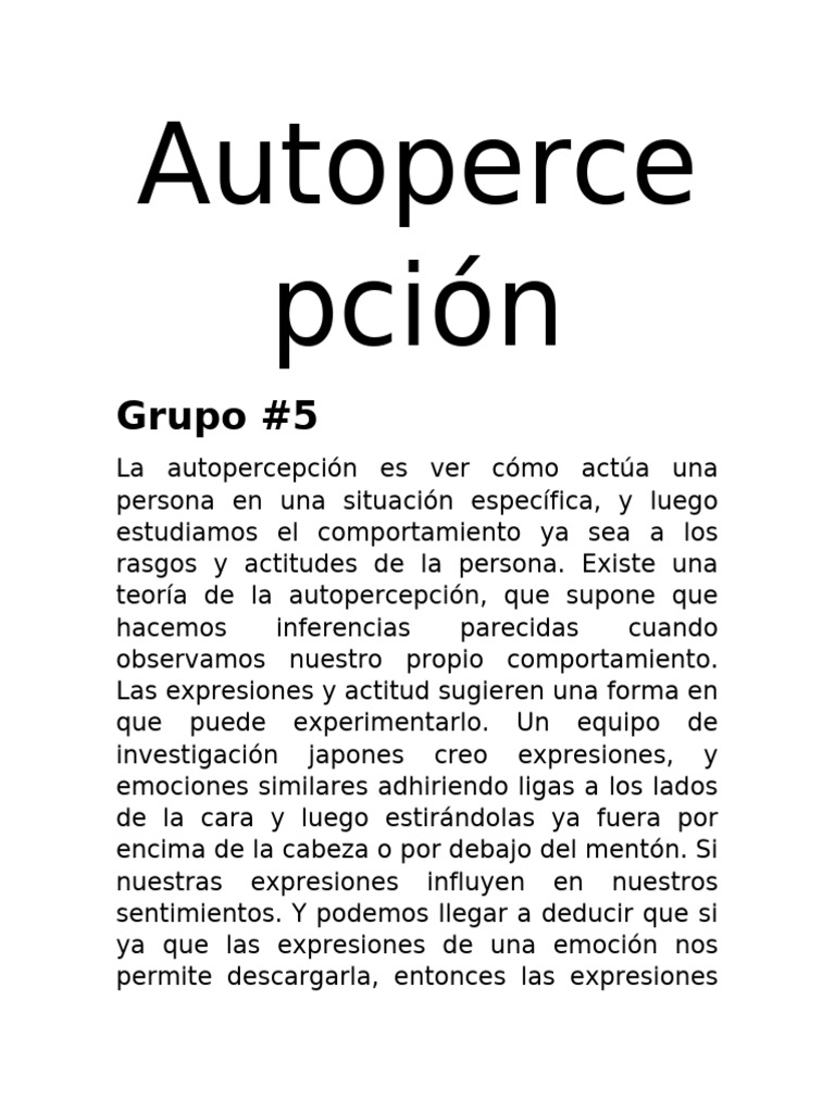Autopercepción | PDF