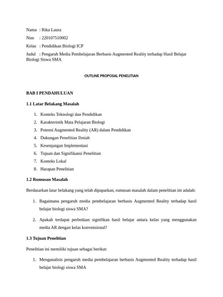 Draf Proposal Rika laura_ICP 22 | PDF