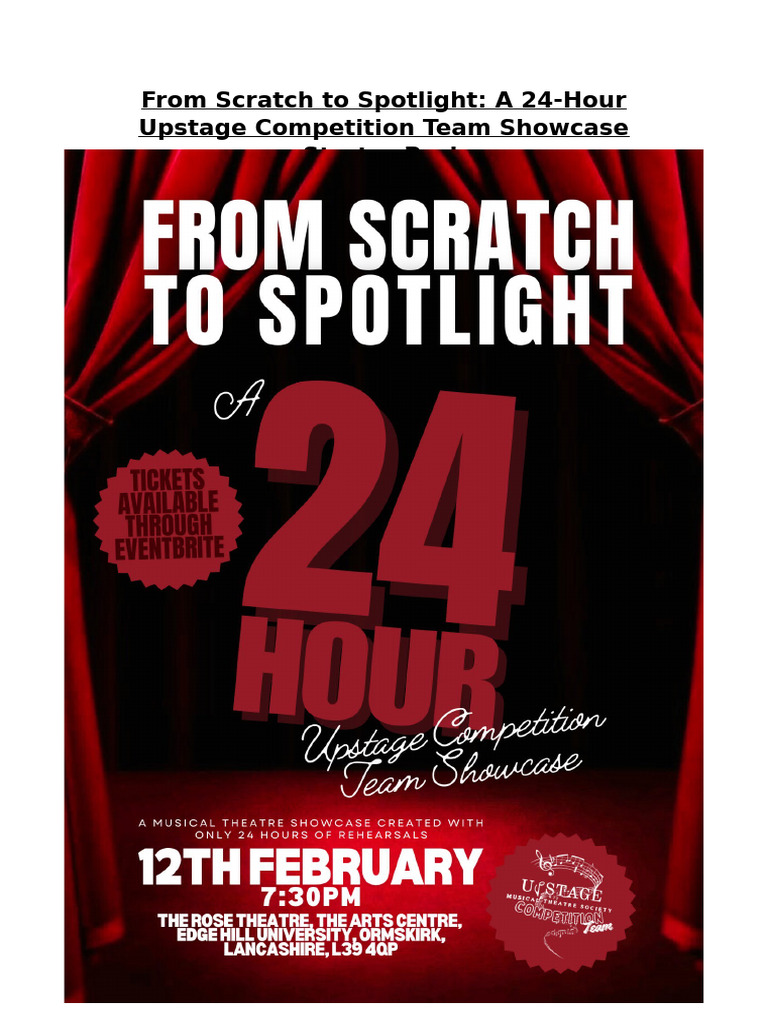 From Scratch To Spotlight Starter Pack | PDF | Theatre