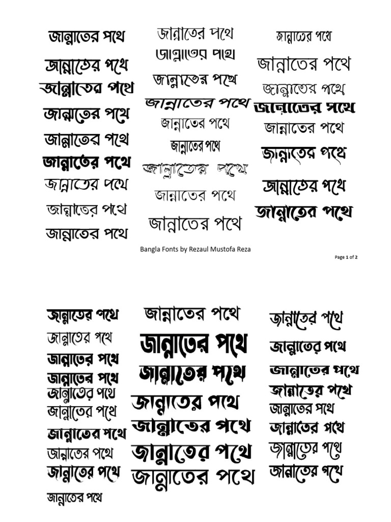 Bangla Fonts by Rezaul Mustofa Reza | PDF