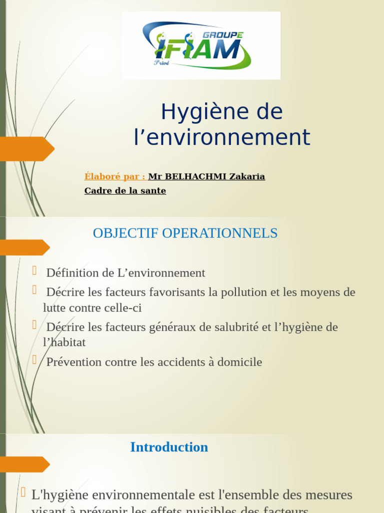 Hygiène de L'environnement | PDF | la pollution | Environnement naturel