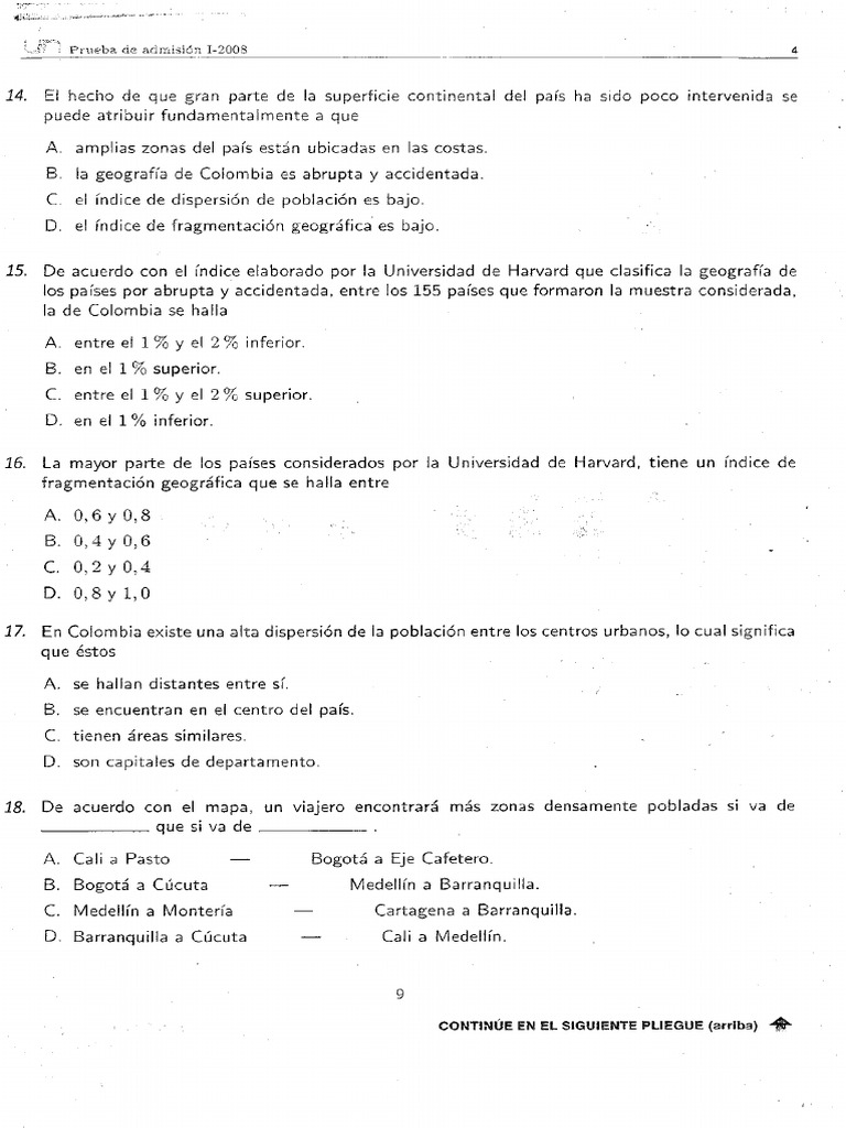 2008 1 Prueba Examen Admision Unal Unacional Sedes Blog de La Nacho 2 10 | PDF