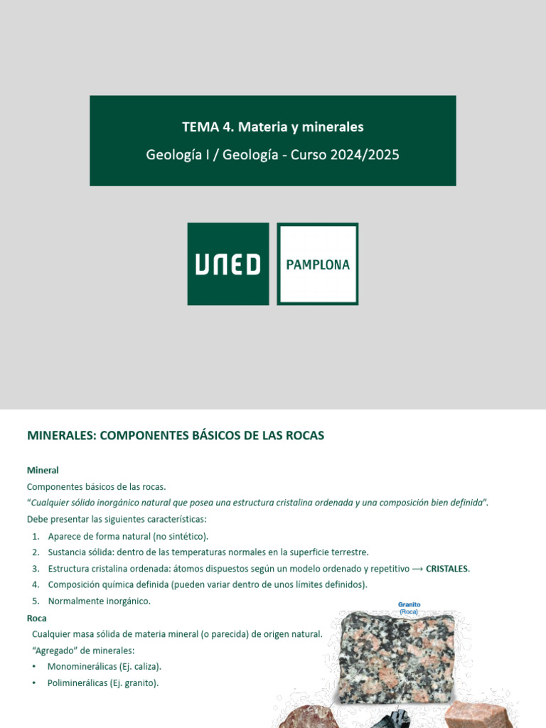 T04 Materia Minerales | PDF | Enlace químico | Minerales