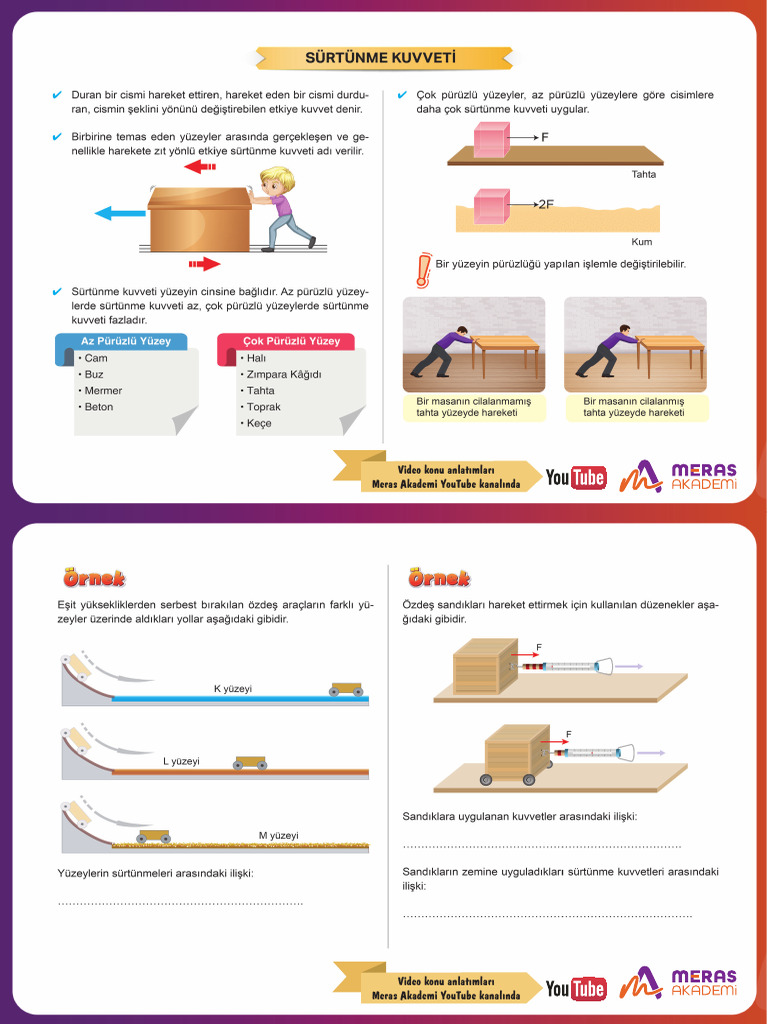 5. sınıf SÜRTÜNME KUVVETİ | PDF