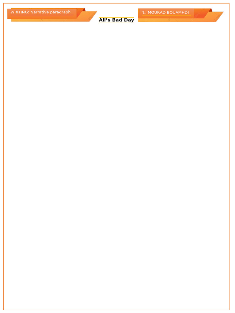 Narrative Paragraph Worksheet Lesson | PDF
