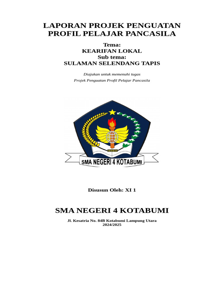 contoh LAPORAN PROJECT | PDF
