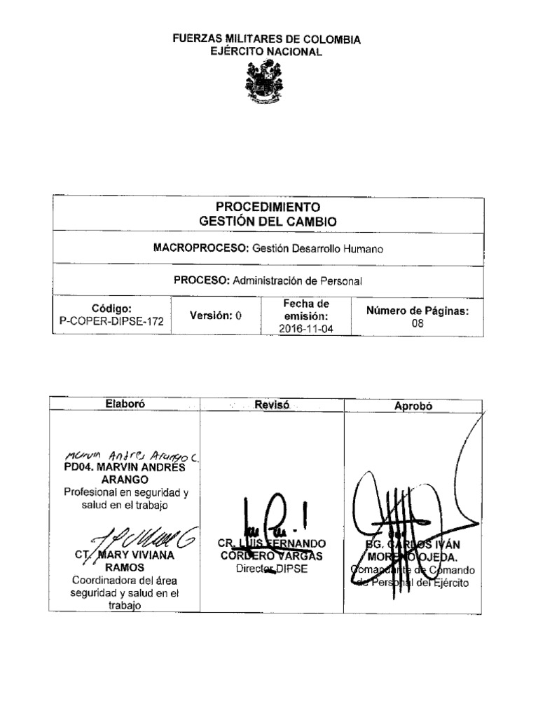Pro. Gestion Del Cambio Cod.p-Coper-Dipse172 | PDF