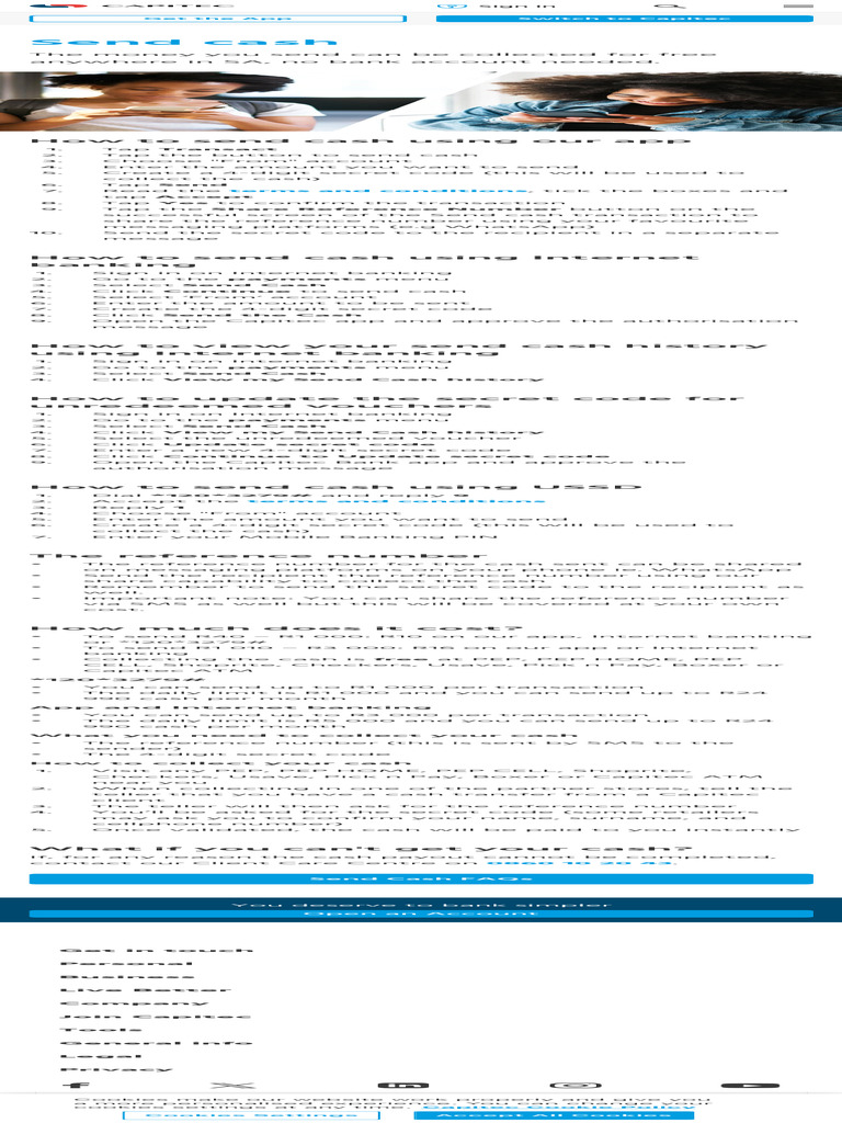 How To Send Money Using Capitec Send Cash Capitec | PDF | Cash | Online ...