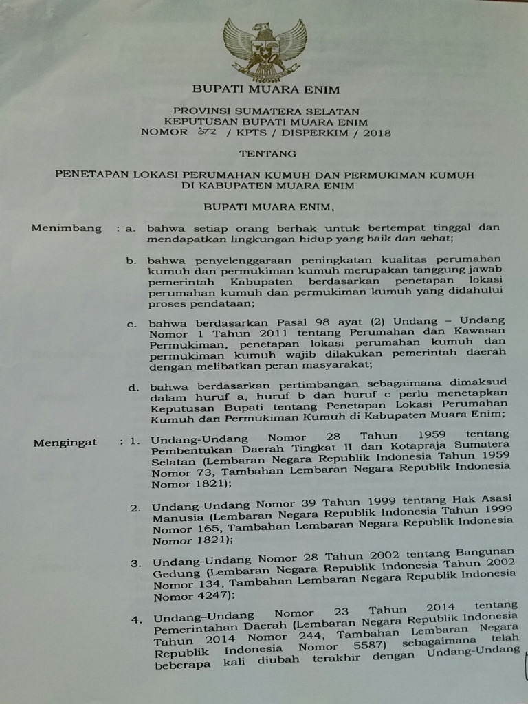 SK Kumuh Muara Enim 2018 | PDF