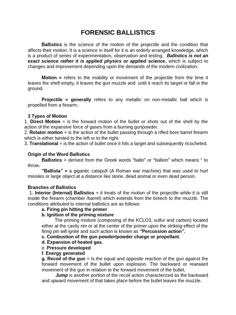 Ballistics-Notes | PDF | Gun Barrel | Cartridge (Firearms)