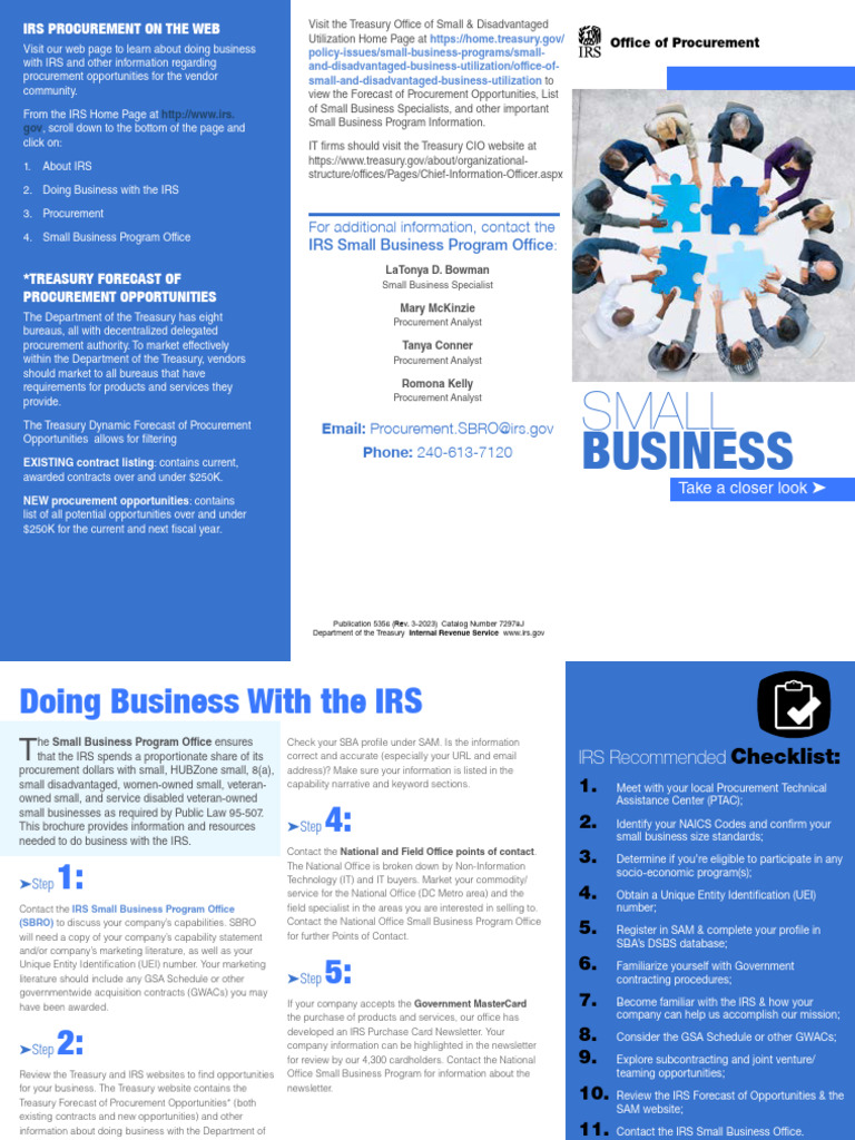 IRS Small Business Procurement Guide | PDF | Internal Revenue Service