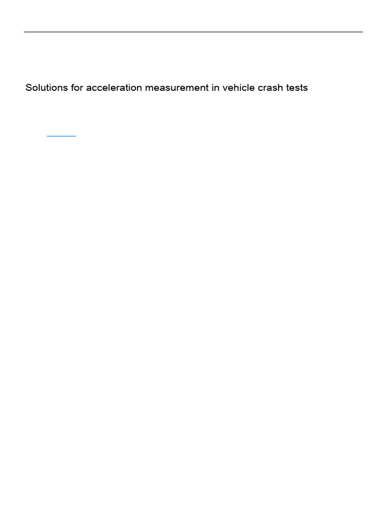 Solutions For Acceleration Measurement in Vehicle Crash Tests | PDF ...
