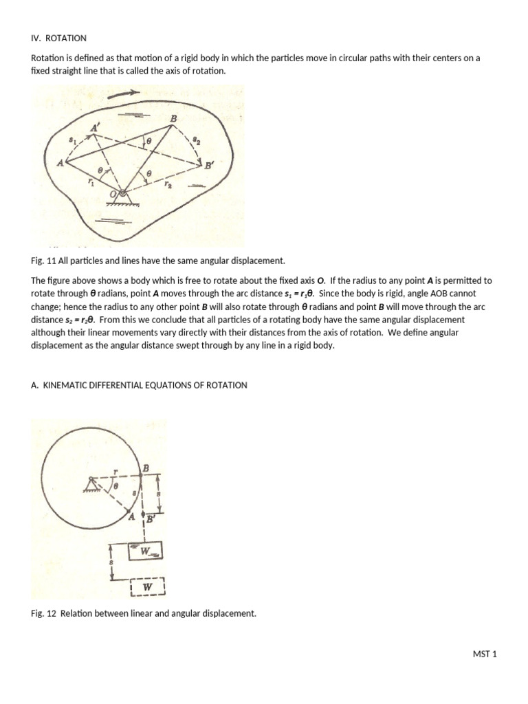 Ens 222 Notes Rotation - Mechanics | PDF | Rotation Around A Fixed Axis ...
