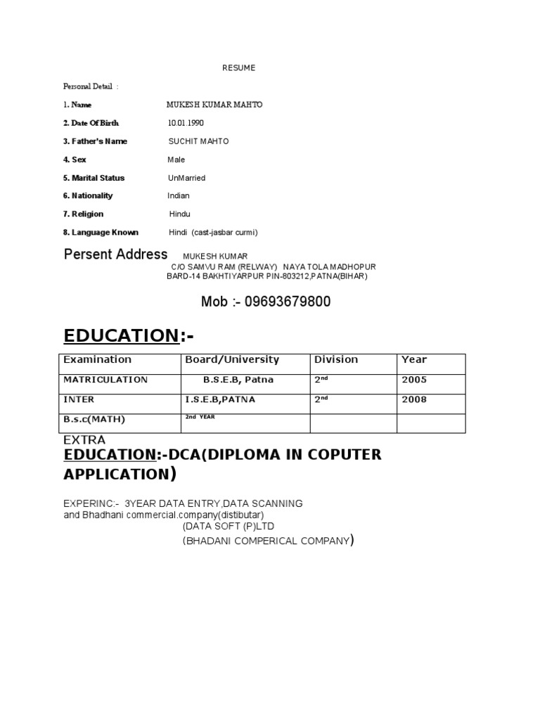 Mukesh Resume | PDF
