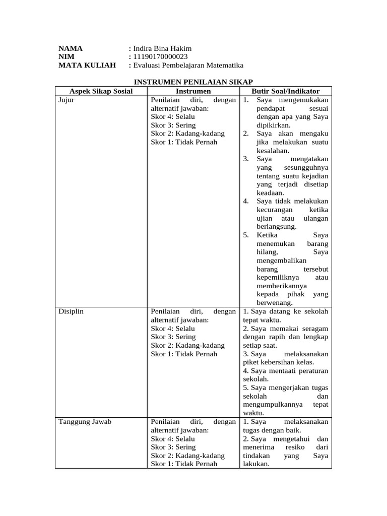Indira Bina Hakim_11190170000023_PMat 5A_Tugas 5 Membuat Indikator_EPM | PDF