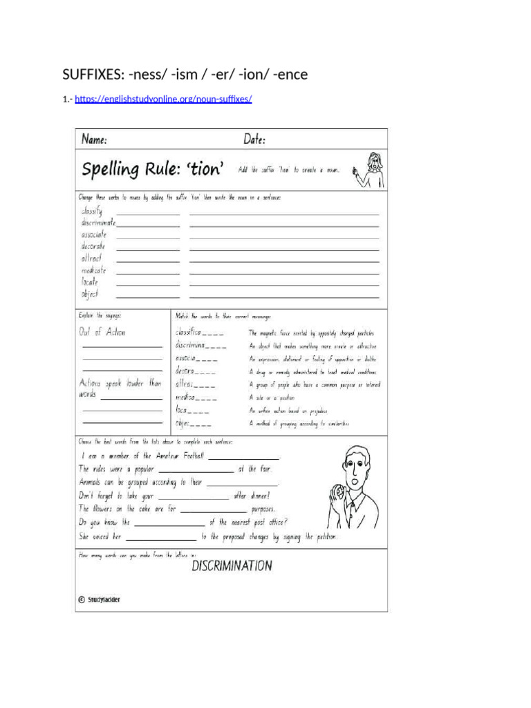 Noun Suffixes Guide & Examples | PDF