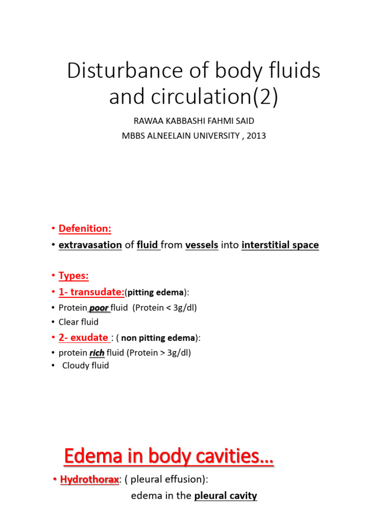 Disturbance of Body Fluids and Circulation | PDF | Shock (Circulatory ...