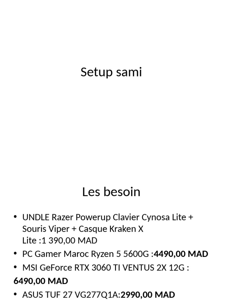 Setup Sami | PDF