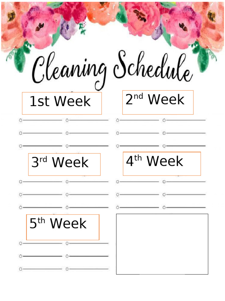 Cleaning Sched | PDF