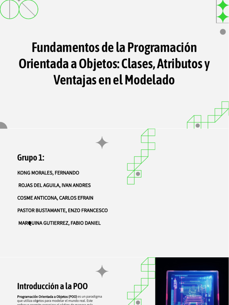 POO - Grupo 1 Upn | PDF | Objeto (informática) | Programación orientada a objetos