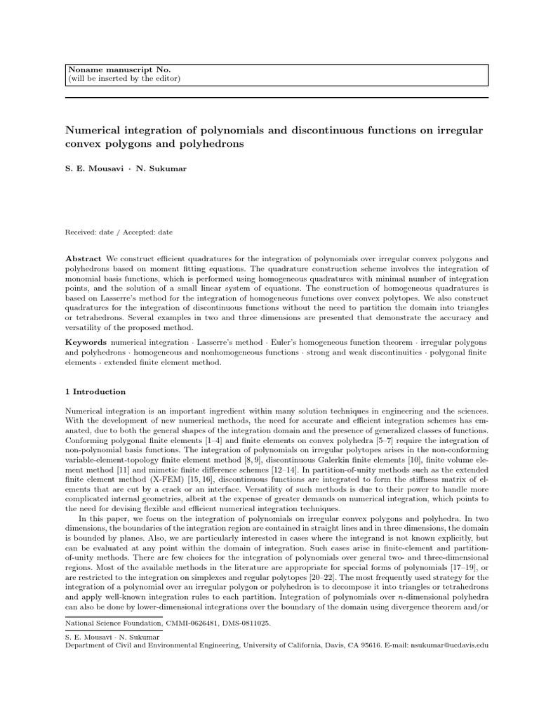 xfemquadlasserre | PDF | Integral | Finite Element Method