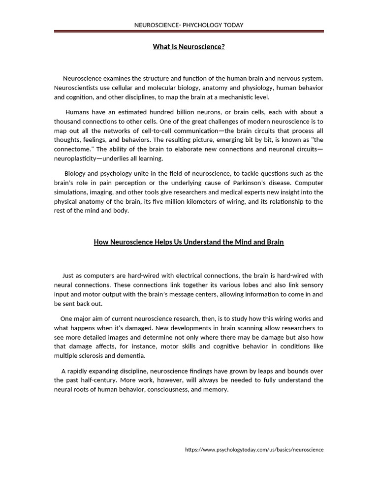 Understanding Neuroscience Basics | PDF