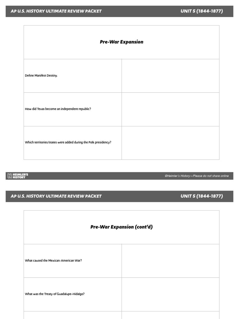 Unit 5 Guided Notes Blank | PDF | American Civil War | Reconstruction Era