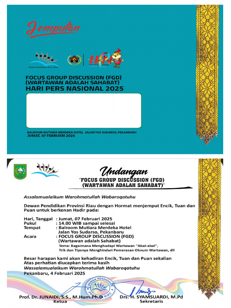 UNDANGAN-e FGD HPN 2025 Kepsek SMAN Se-Riau | PDF