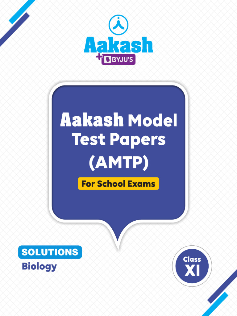 Aakash Model Test Papers Solutions Yearly 23 24 XI Biology | PDF