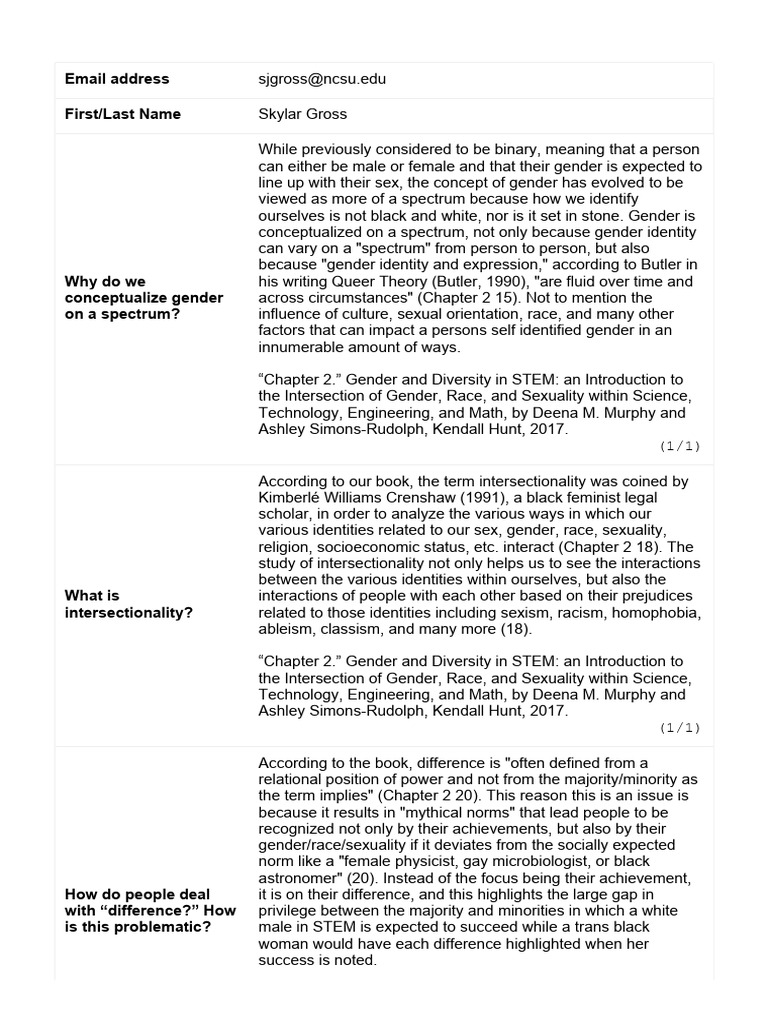 Understanding Gender and Intersectionality | PDF | Intersectionality | Gender