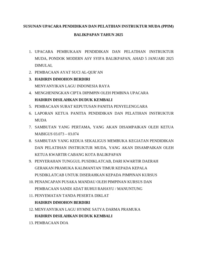 Susunan Acara Ppim 2025 Pdf