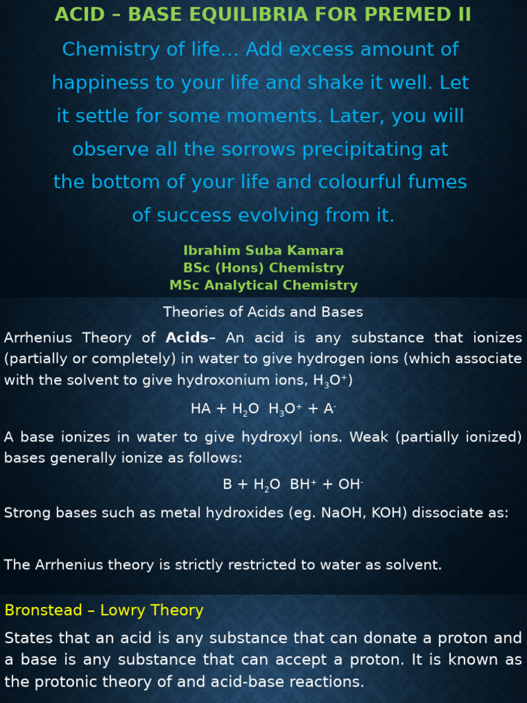 Acid - Base Equilibria | PDF | Ph | Acid