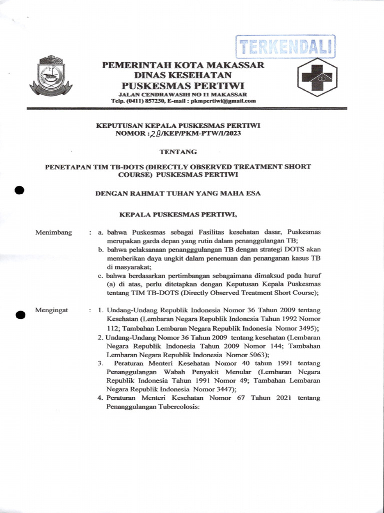C.1 SK Tim TB DOTS Di Puskesmas | PDF