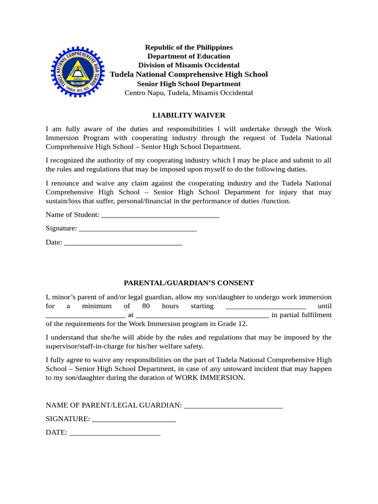 Liability-Waiver-Parental-Consent | PDF