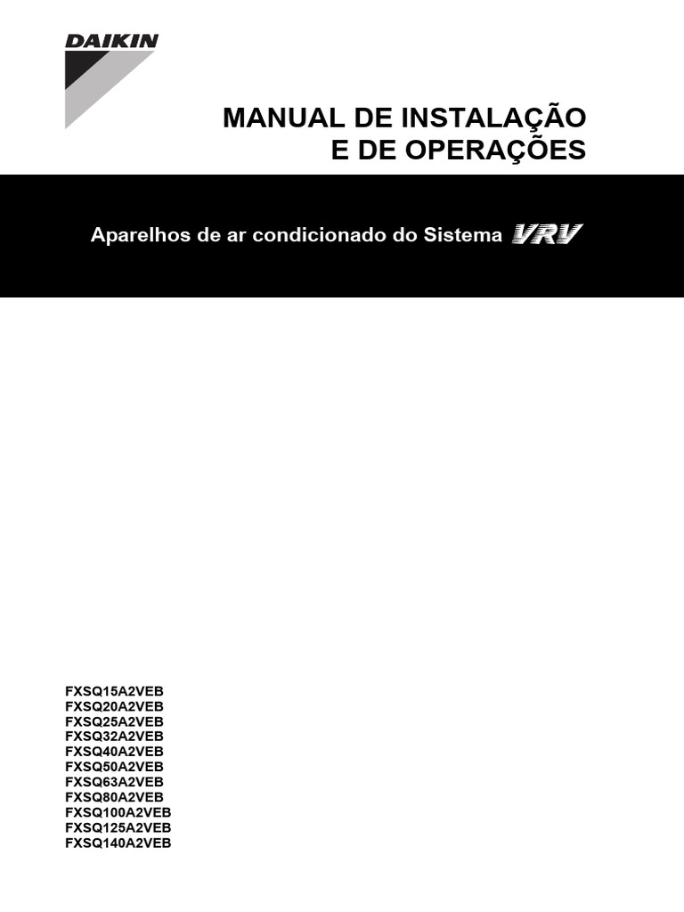 FXSQ-A - IOM - 4P399436-1A - Installation Manuals - Portuguese | PDF