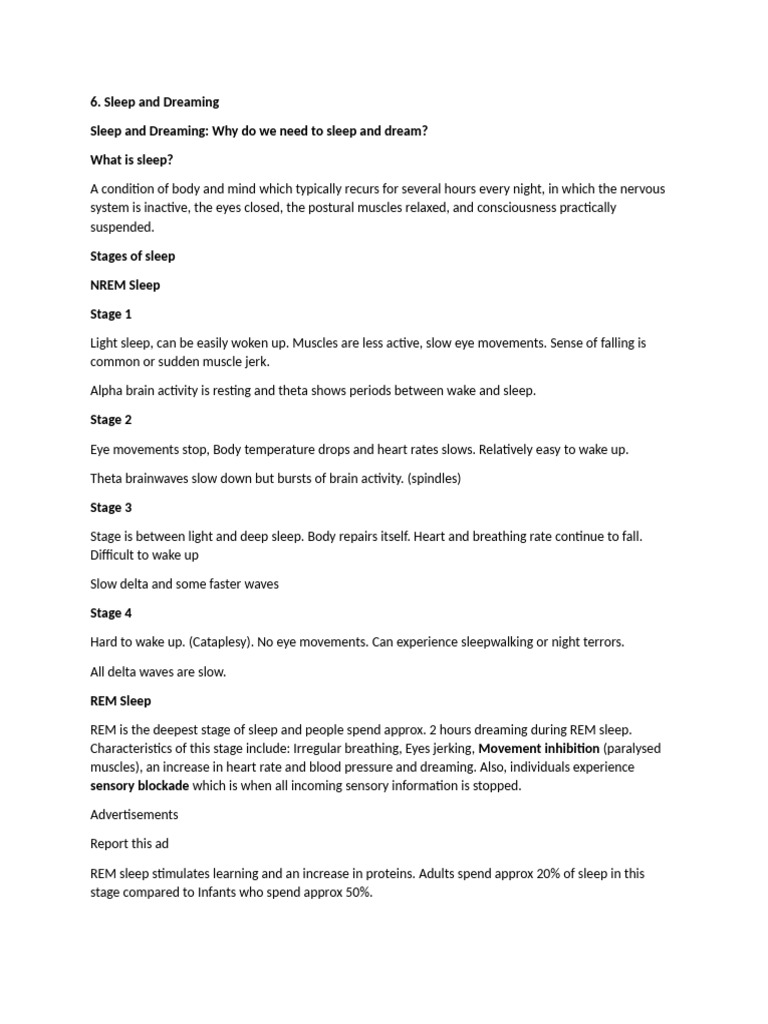 igcse psychology sleeping lesson | PDF | Sleep | Circadian Rhythm