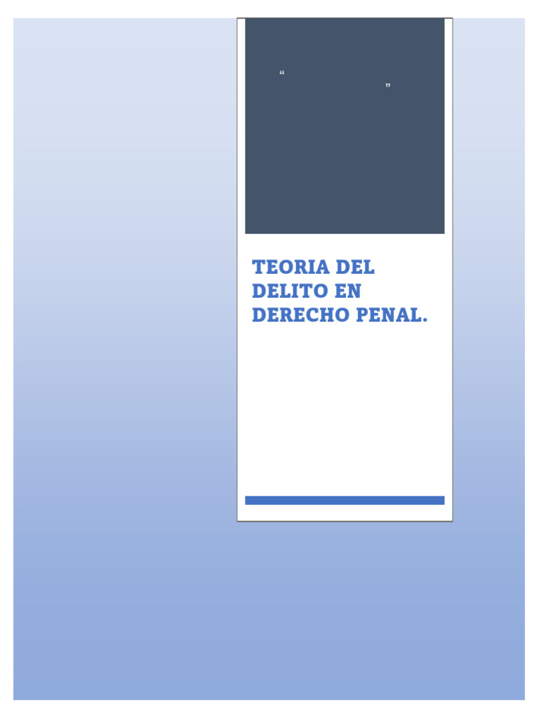 Teoria Del Delito | PDF | Derecho penal