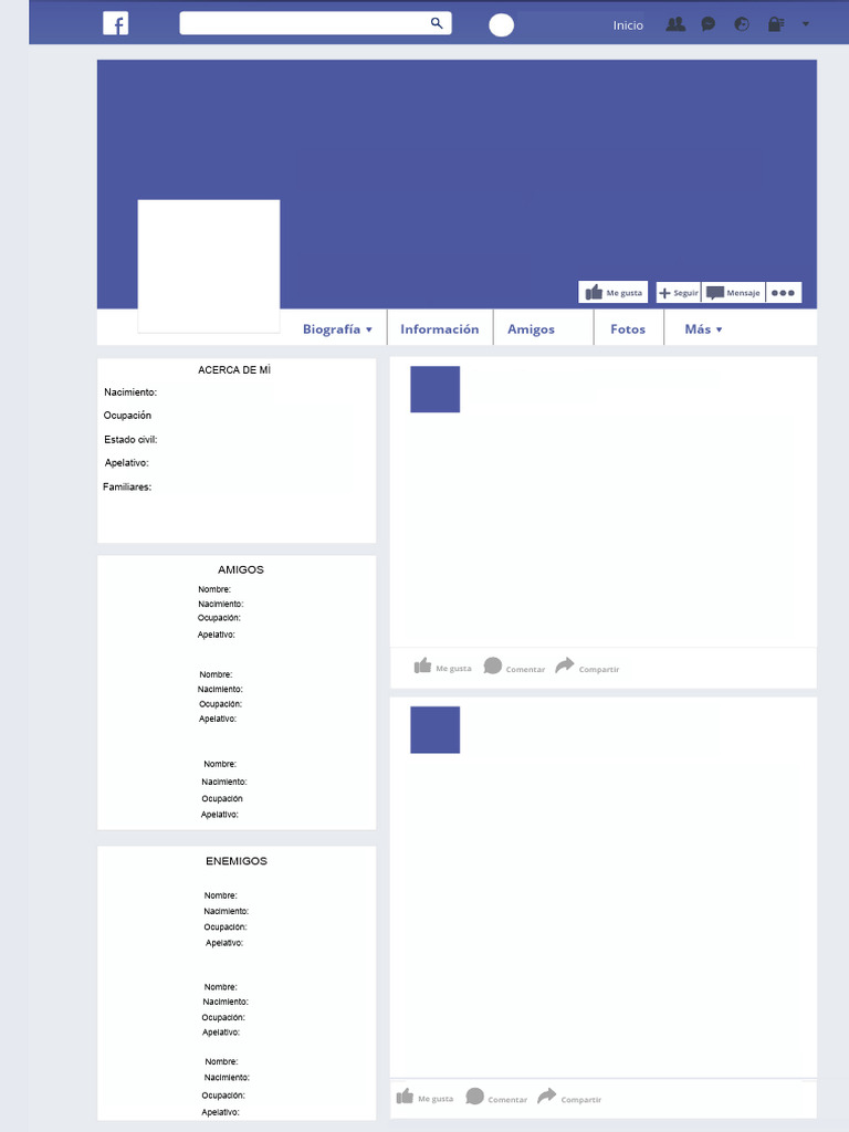 PLANTILLA DE FAKEBOOK y EJEMPLO | PDF