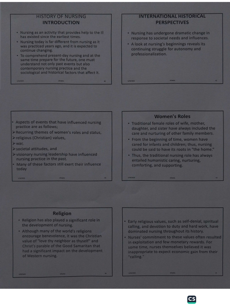 Professional Practice History of Nursing | PDF