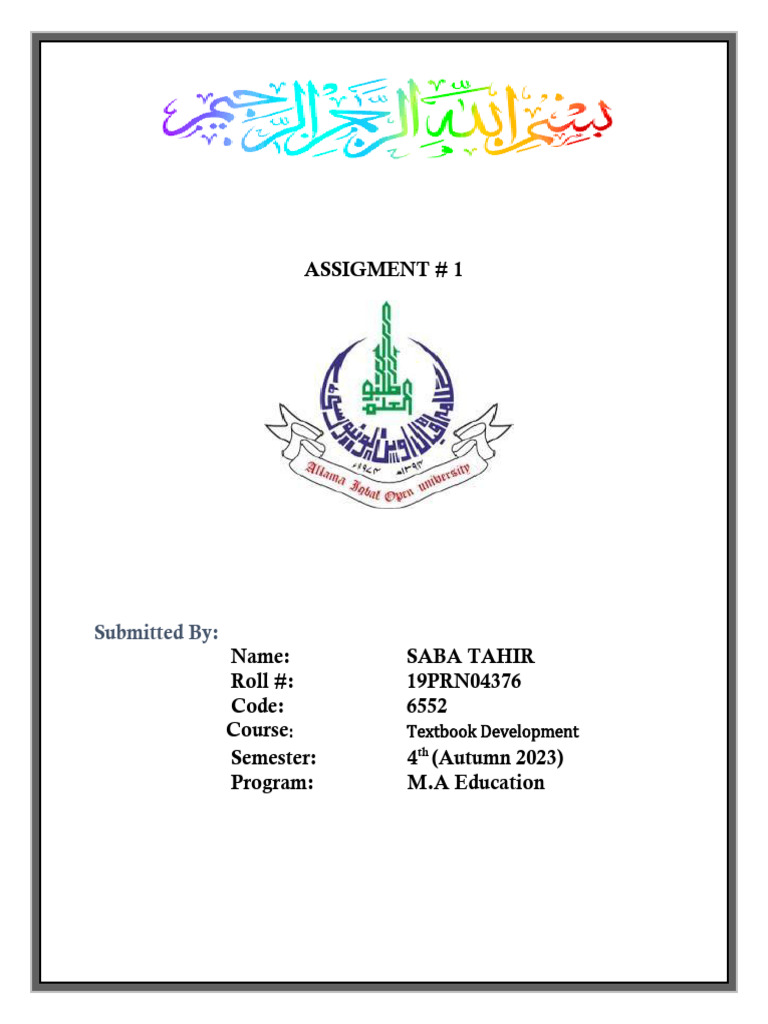 B.Ed Assigment Code 6552-1 | PDF | Educational Assessment | Learning