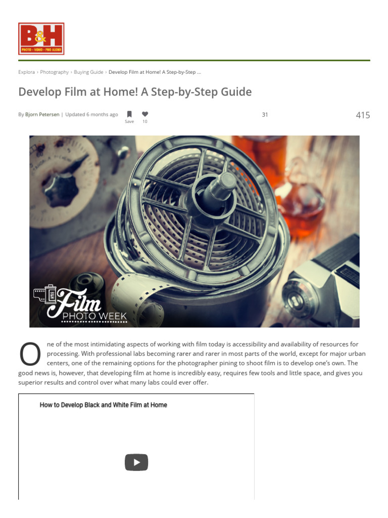Develop Film at Home: A Complete Guide | PDF | Image Scanner | Water